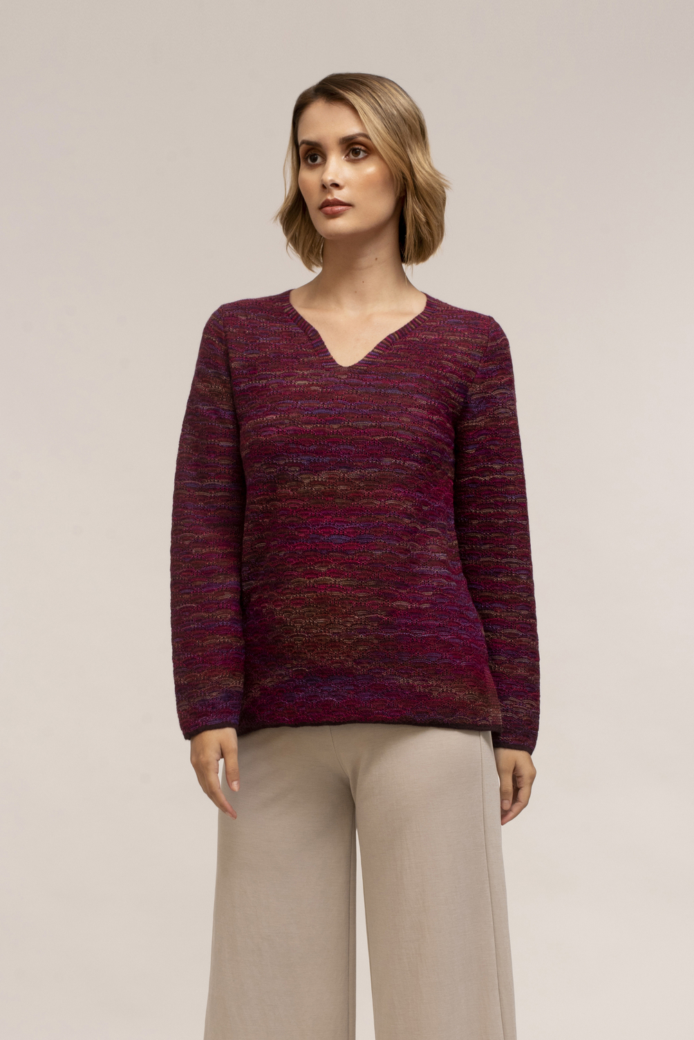 Suéter Mosaico Morado - Pure Alpaca