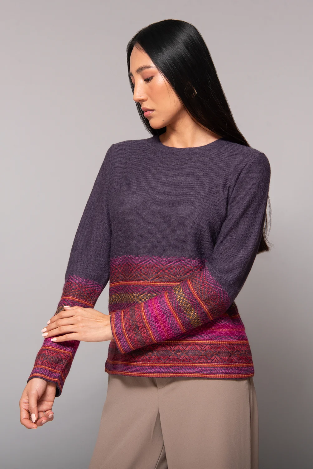 Suéter Adamaris Morado - Pure Alpaca